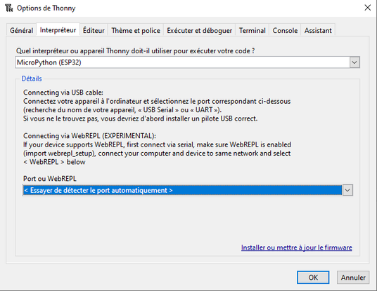 Installer très facilement MicroPython sur l'ESP32
