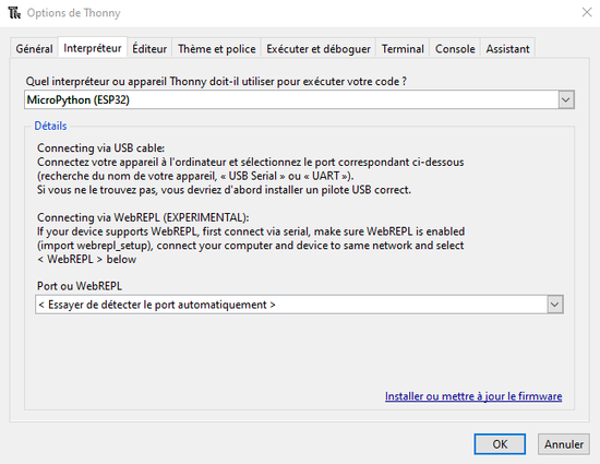 Installer très facilement MicroPython sur l'ESP32