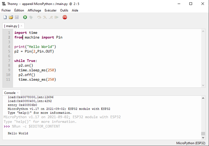 Installer très facilement MicroPython sur l'ESP32