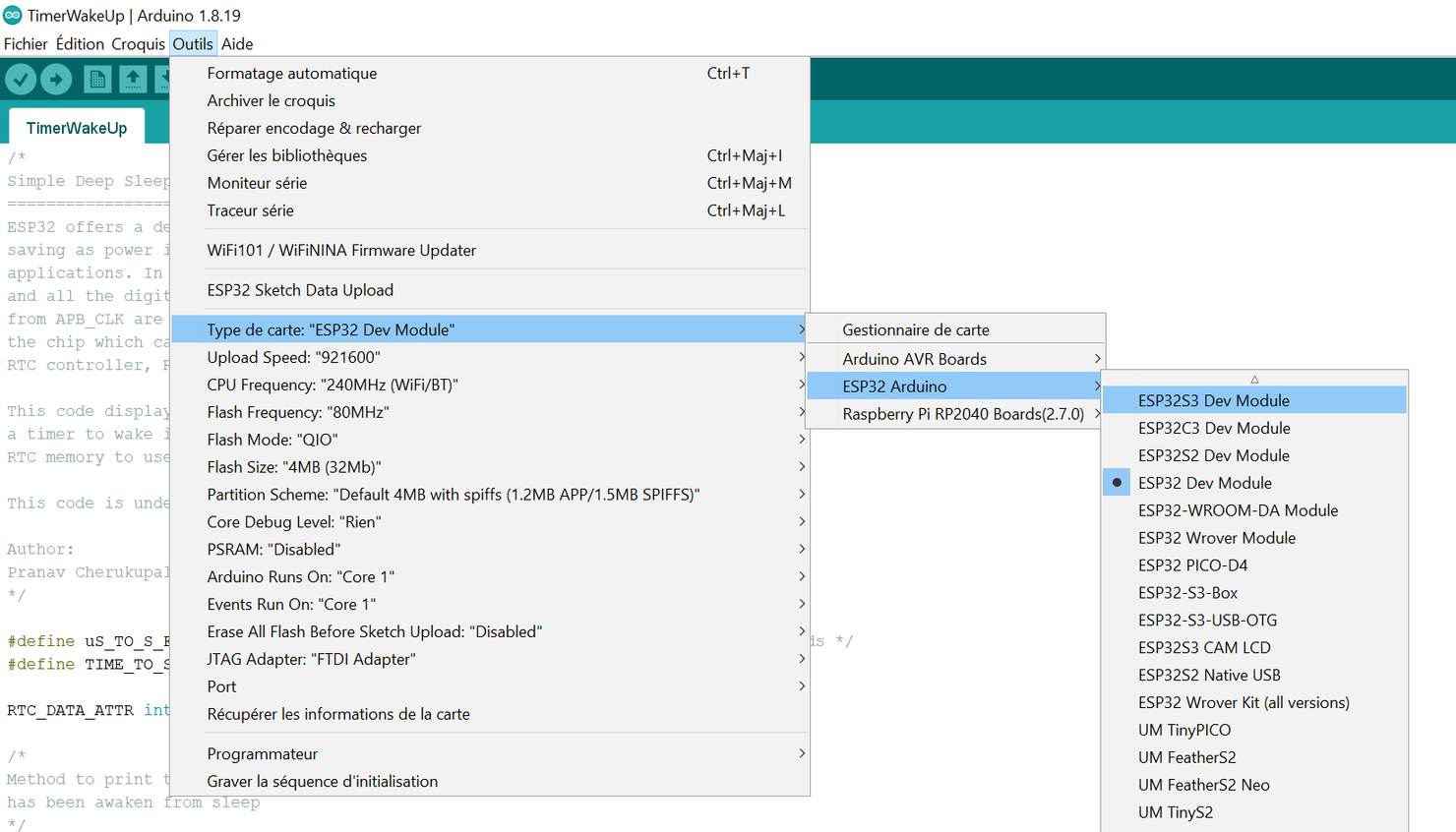 Vos premiers pas avec la carte uPesy ESP32S3